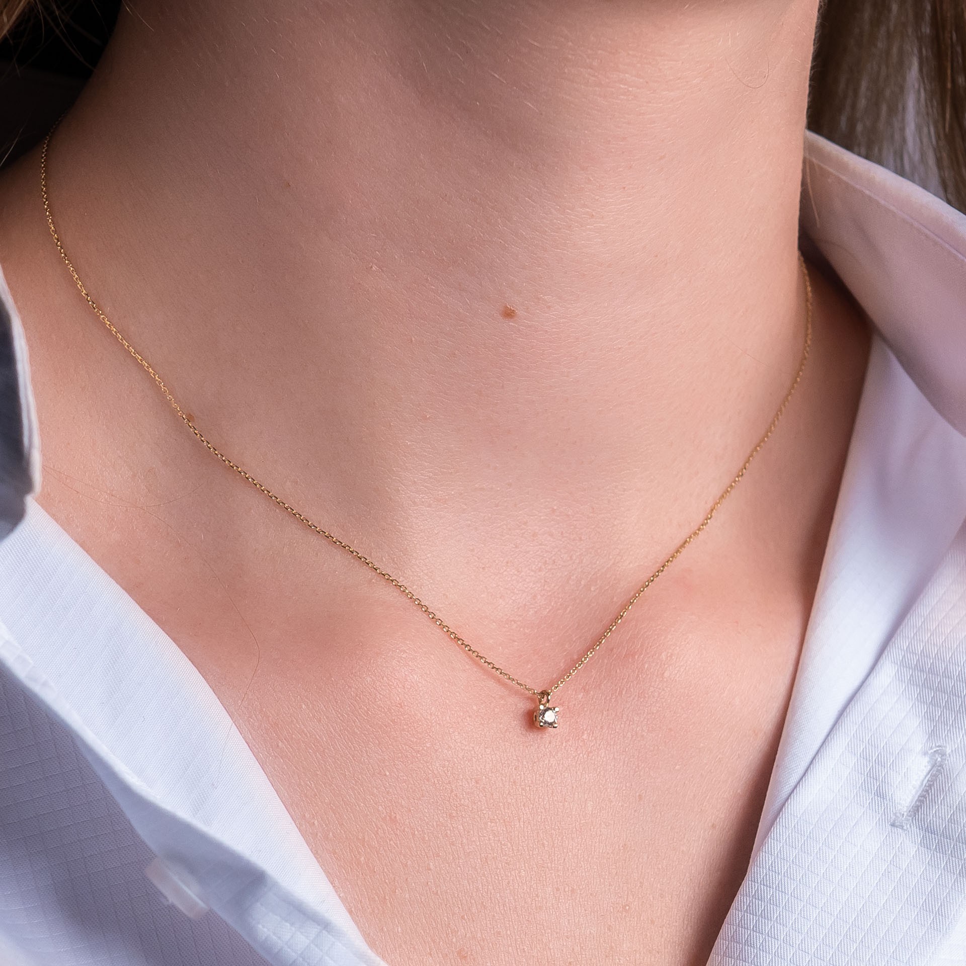 Geltono aukso Grandinėlė Su Cirkonio Pakabuku - Goldinga