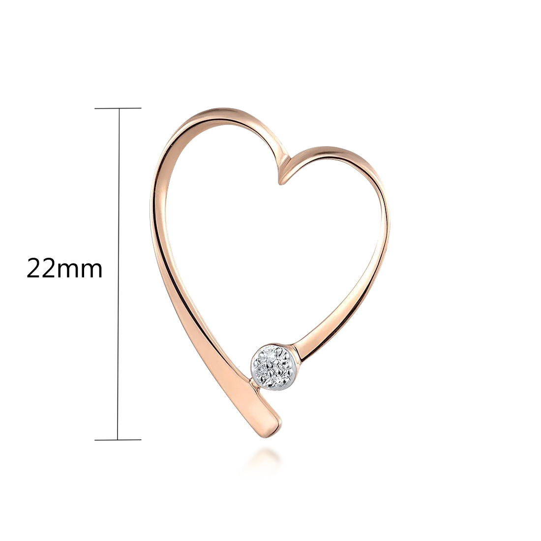 Auksinis pakabukas su deimantais "Širdelė" - Goldinga