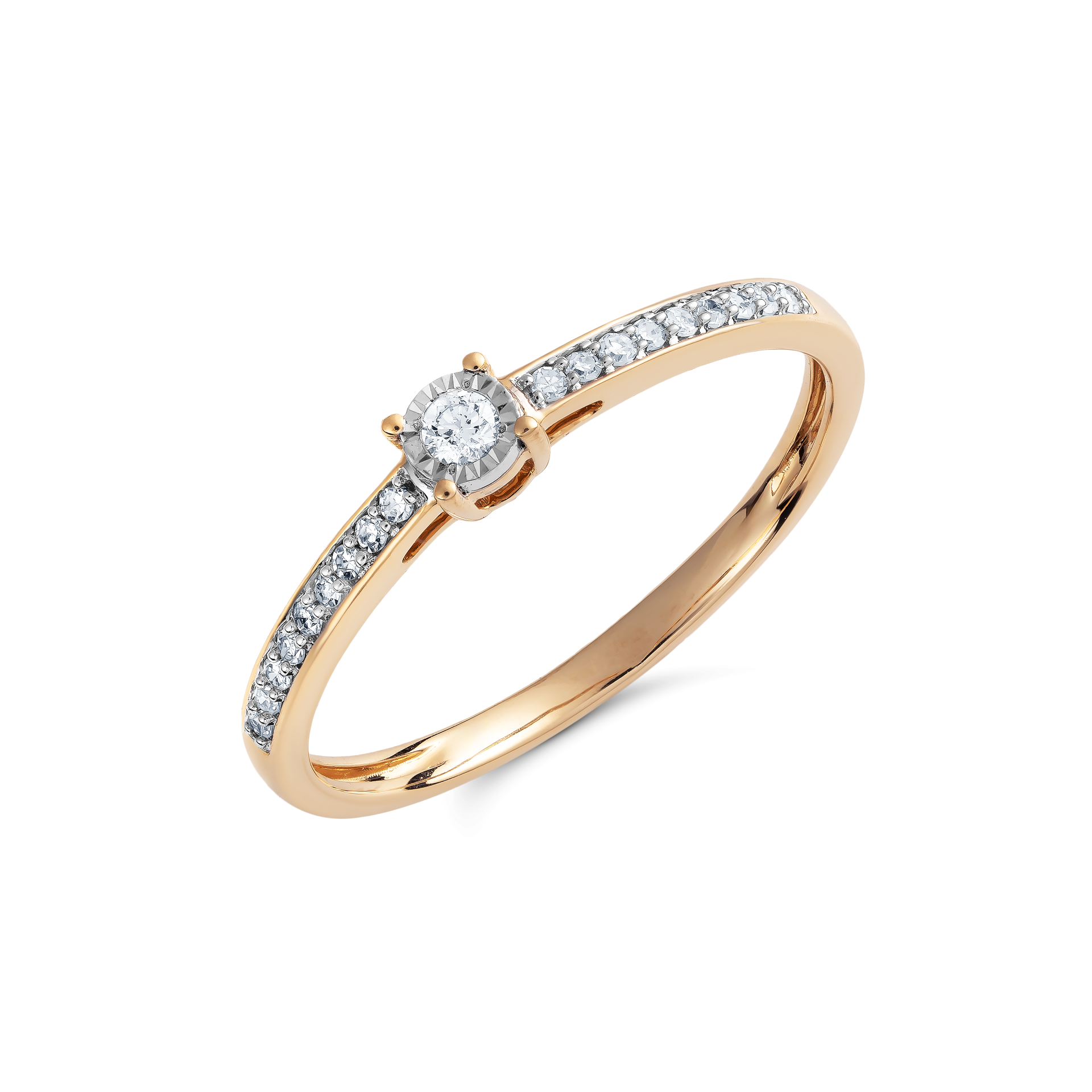 Auksinis žiedas su deimantais - Goldinga