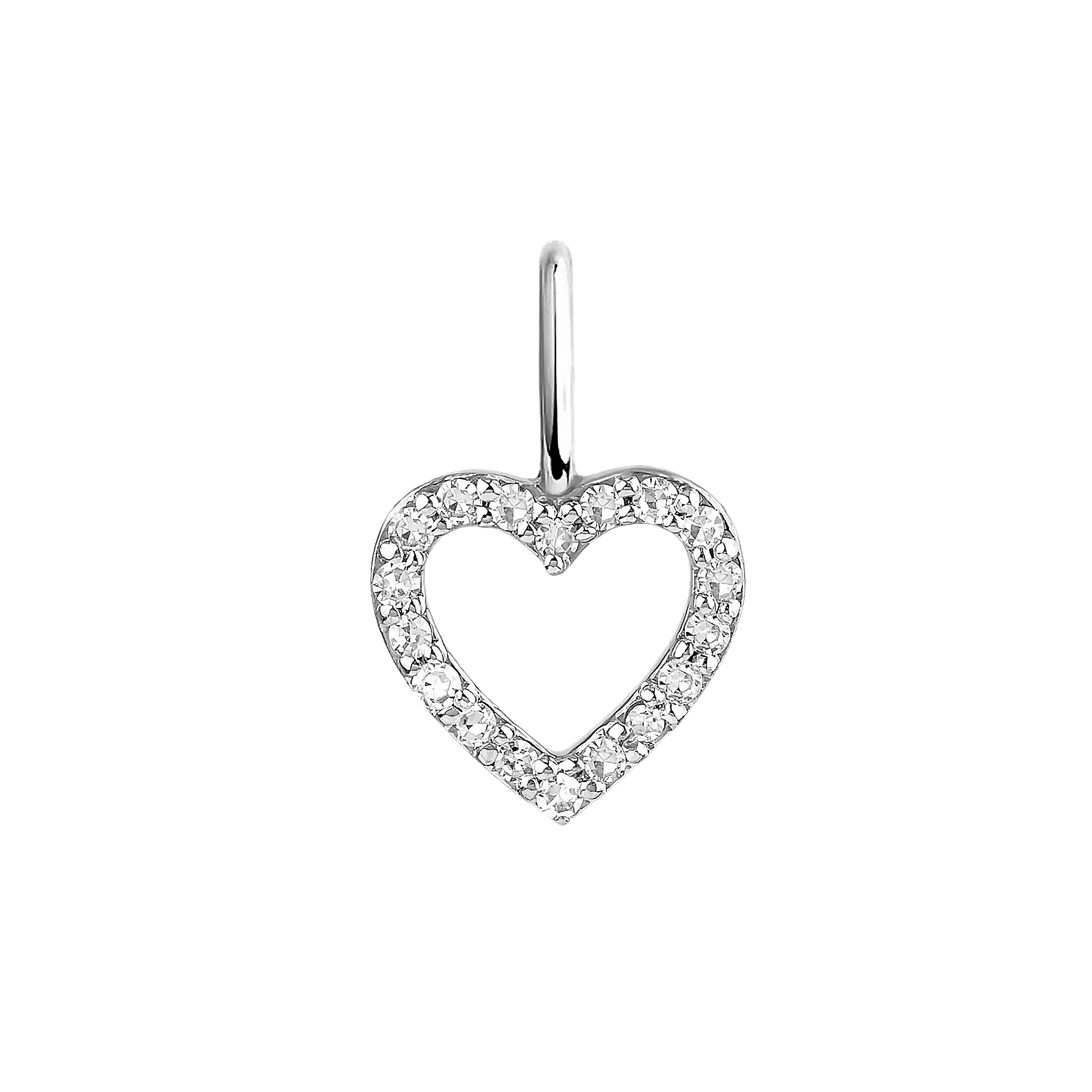 Balto aukso pakabukas su deimantais "Širdelė" - Goldinga