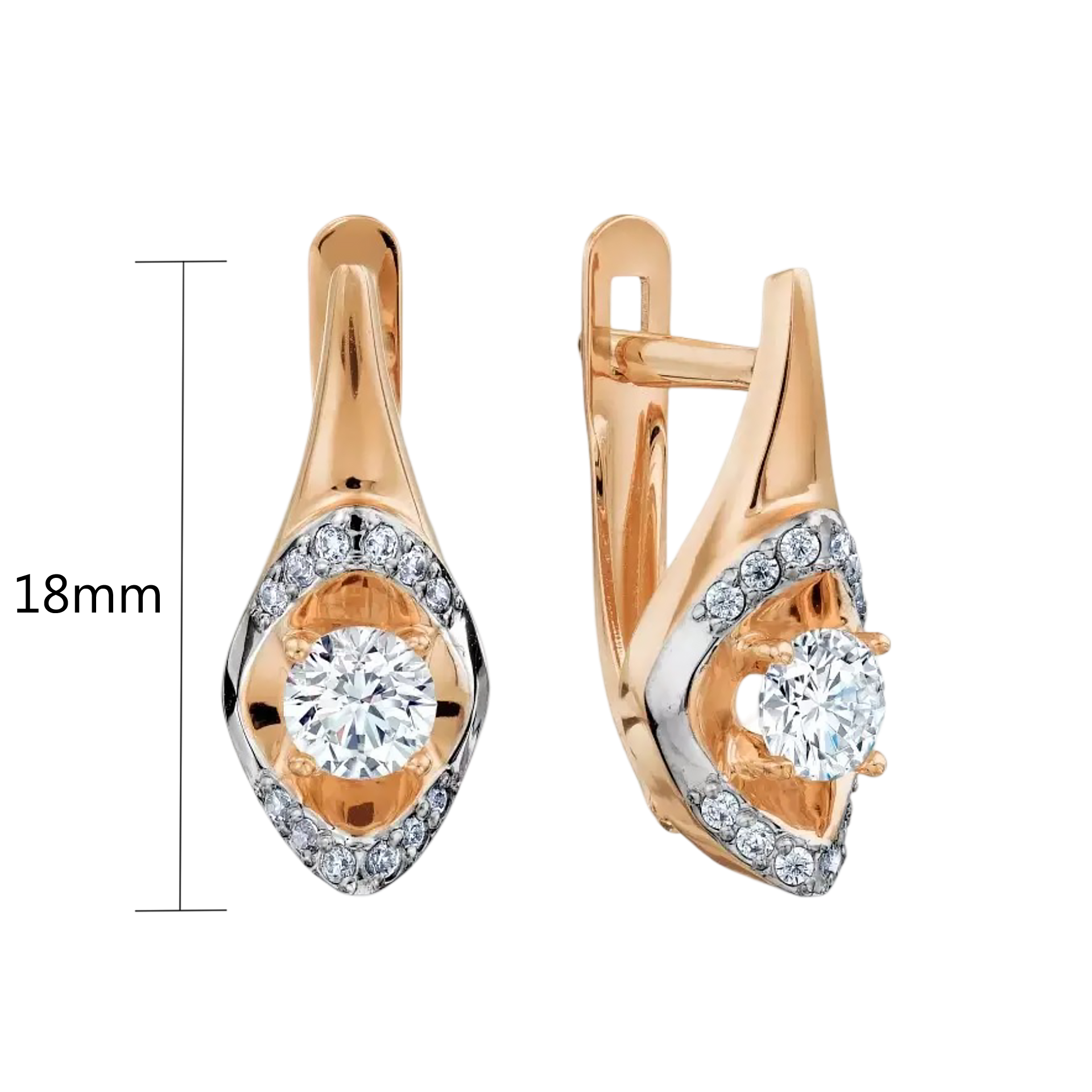 Auksiniai auskarai su cirkoniu - Goldinga